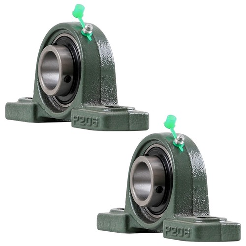 2x Pillow Block Bearing P206 30mm Dia Mounted Bear Two Bolt flange Cast ...
