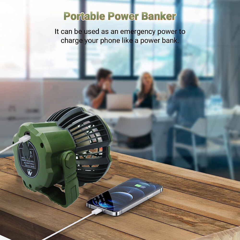 Portable Camping Fan USB Rechargeable Variable Speed Tent Lantern Fan ...