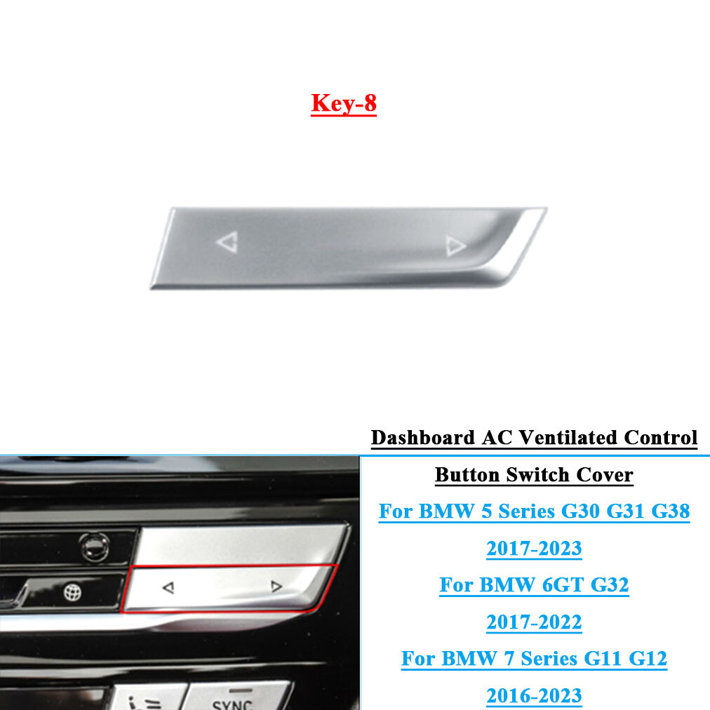 Key-8 Front AC Control Button Cover Fits BMW 5 6GT 7'S G30 G31 G32 G11 ...