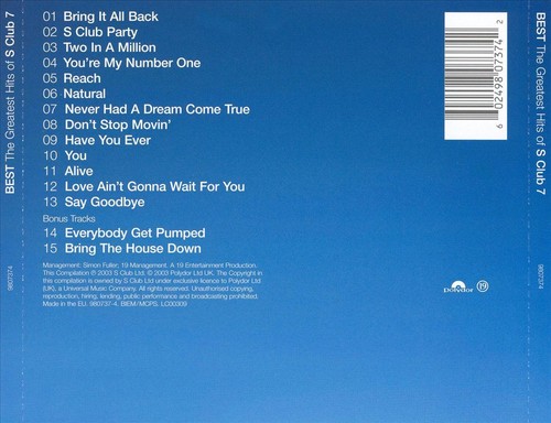 Best: The Greatest Hits of S Club 7 by S Club 7 (CD, Jun-2003 ...