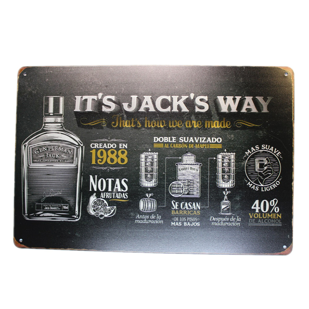 2X Tin Sign IT`S JACK`S WAY Sprint Drink Bar Whisky Rustic Look | eBay ...