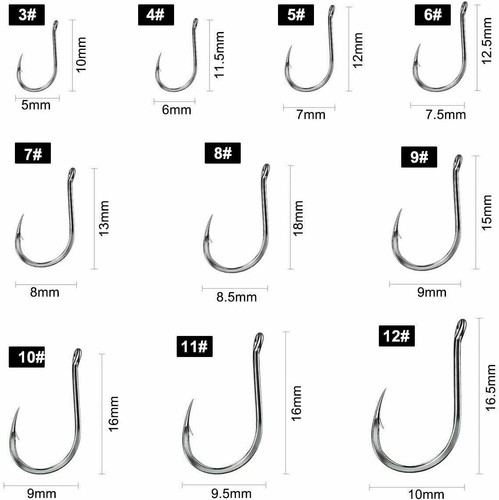 Fishing Hooks CARP Coarse TACKLE 10 Sizes BLACK BARBED HOOKS - UK | eBay UK