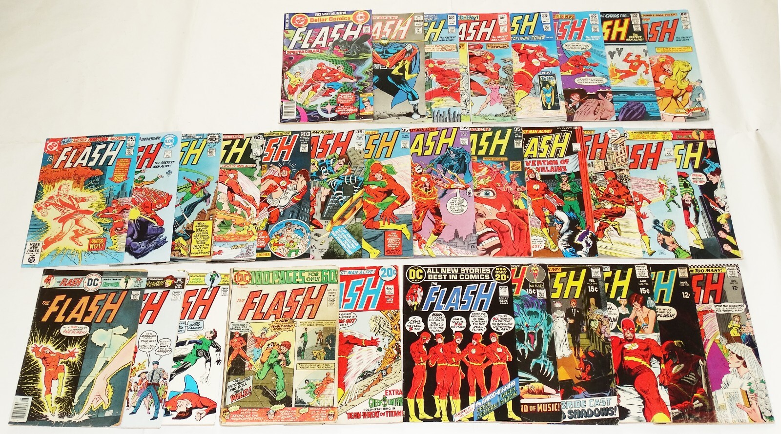 Flash Vintage Comics Low Grade Reader Lot 1960's/1970's/1980's Comics ...