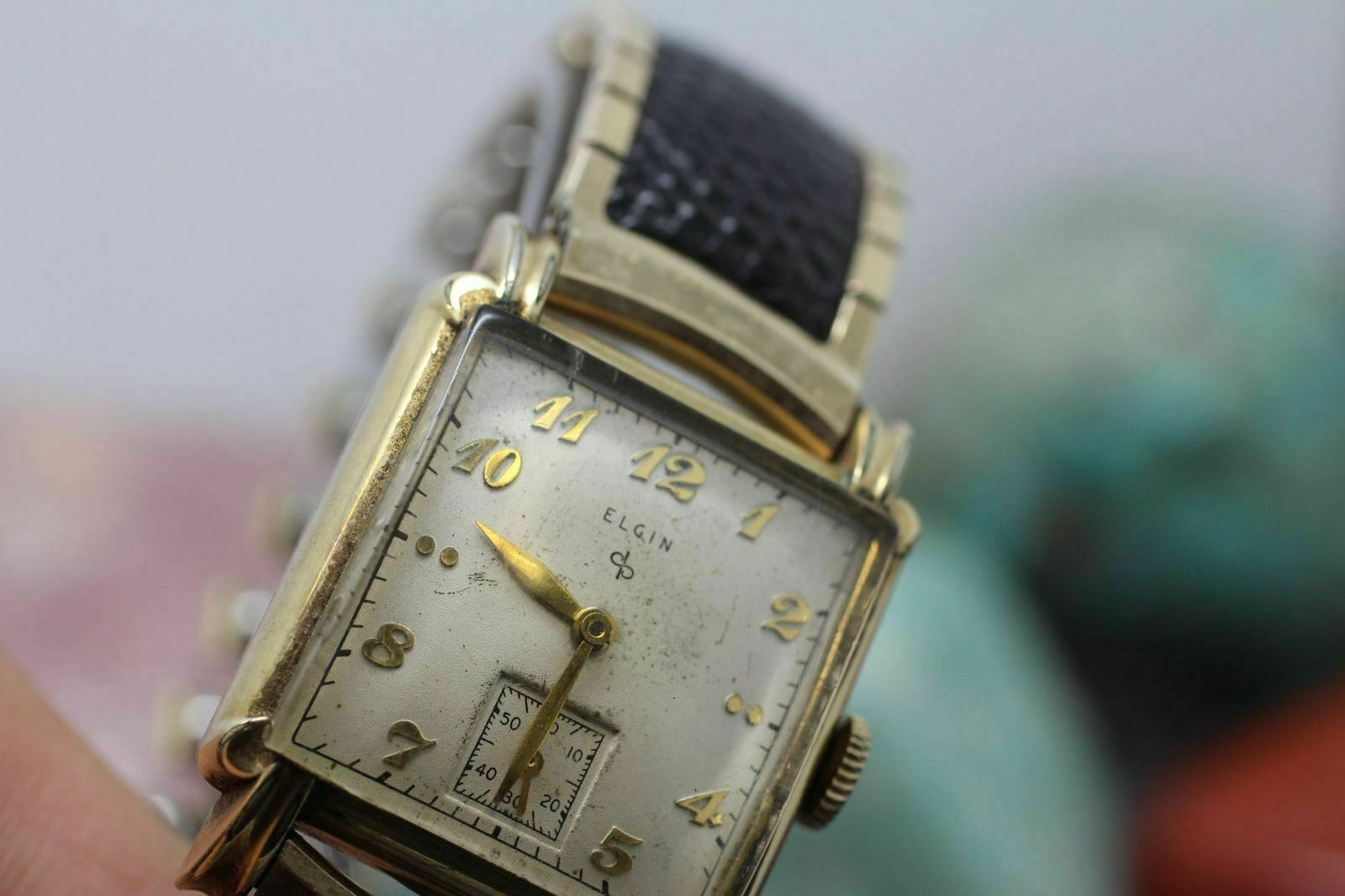 Vintage Original Elgin 554 Gold Tone Hand Wind 15j Wrist Watch Running ...