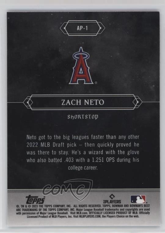 2023 Bowman's Best Astral Projections Zach Neto #AP-1 Rookie RC 11qd | eBay
