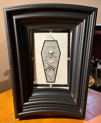 MASTER MASON SYMBOLS FRAMED IN A KEYSTONE FRAME W/ FILL-IN AT REAR ...