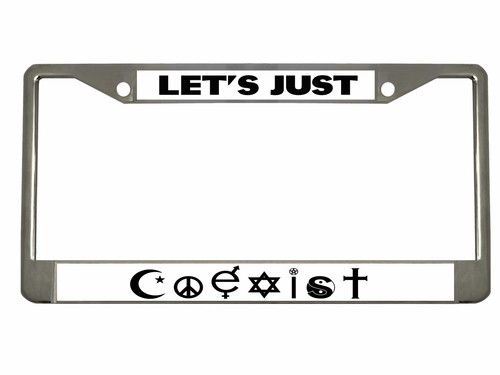 Let's Just Coexist Religious Metal Auto License Plate Frame Car Tag ...