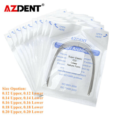 AZDENT Dental Orthodontic Niti Arch Wire Super Elastic Natural Nature ...