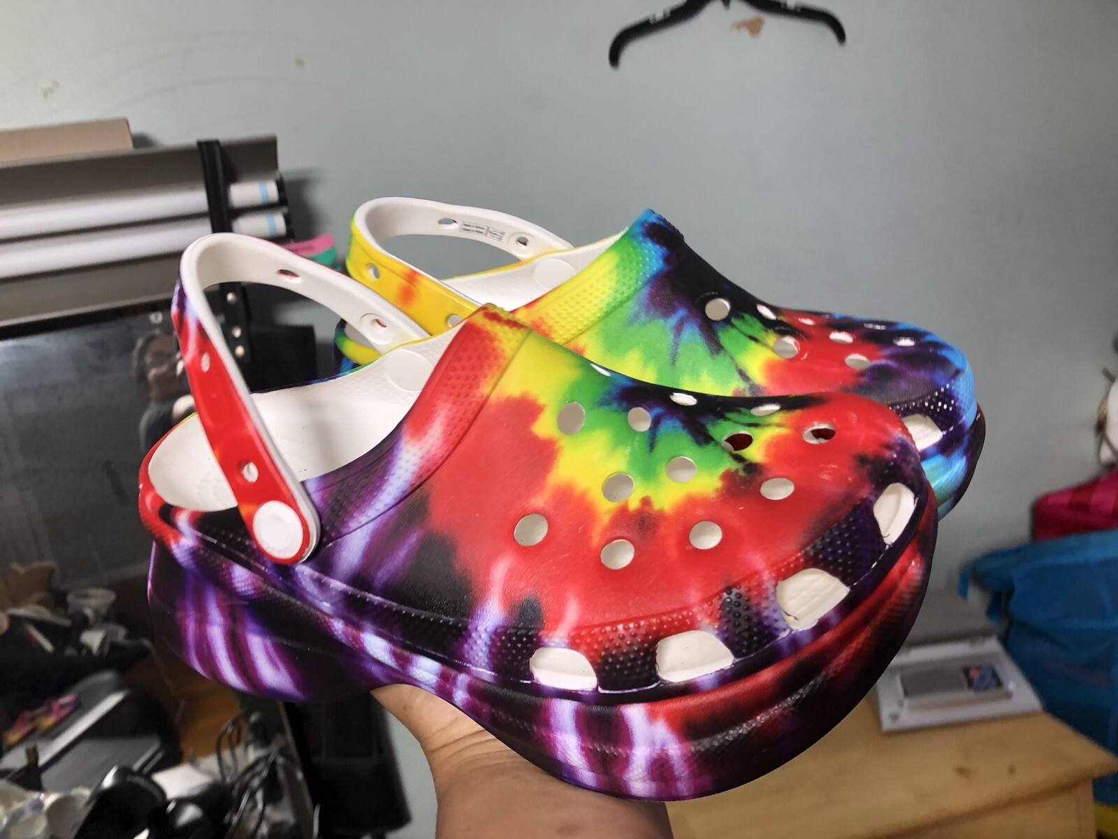 Crocs Bae Platform Multicolor Rare Clogs Tie Dye Sz 6 - Gem