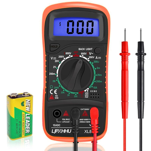 Digital Multimeter 2000 Counts AC DC Volt Amp OhmMeter Tester with LCD ...