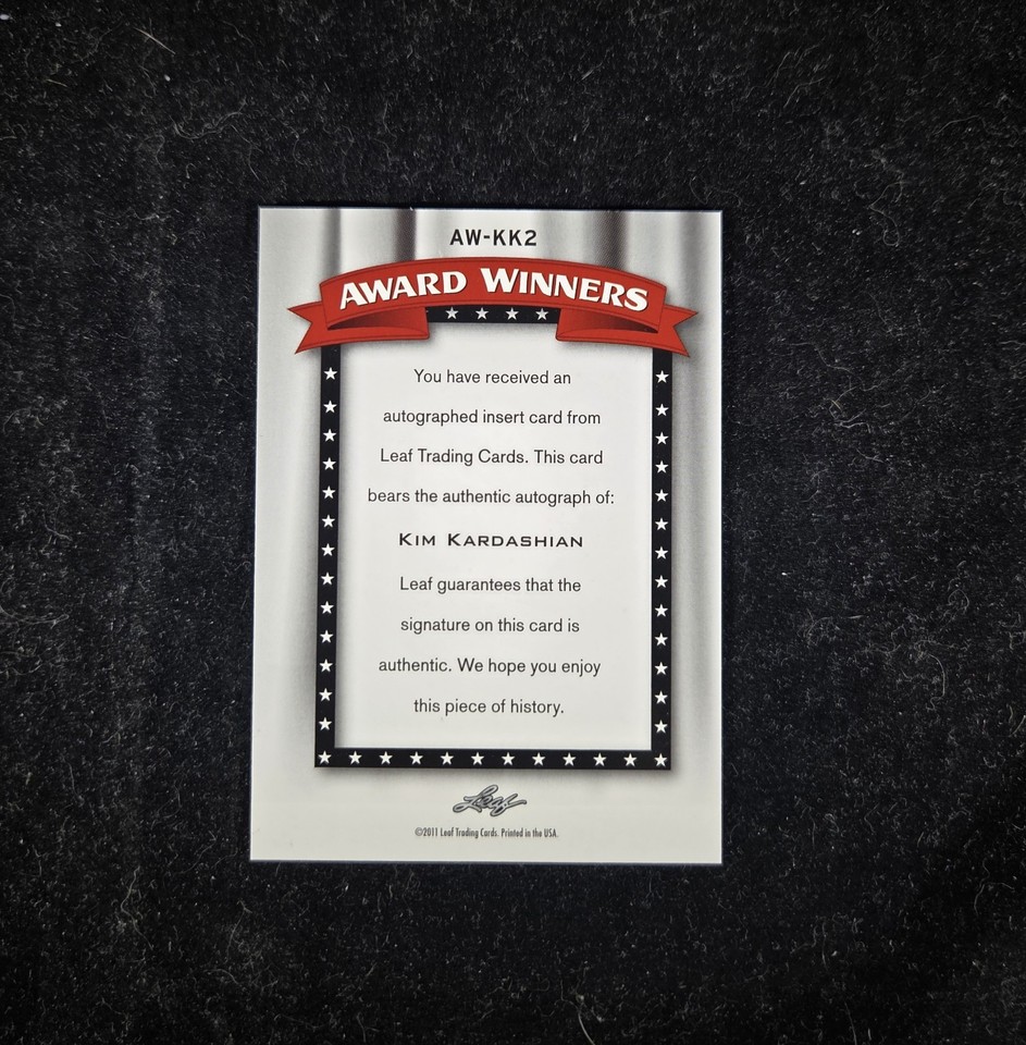 Kim Kardashian Authentic Autograph Card AW-KK2 - 2011 Leaf Award ...