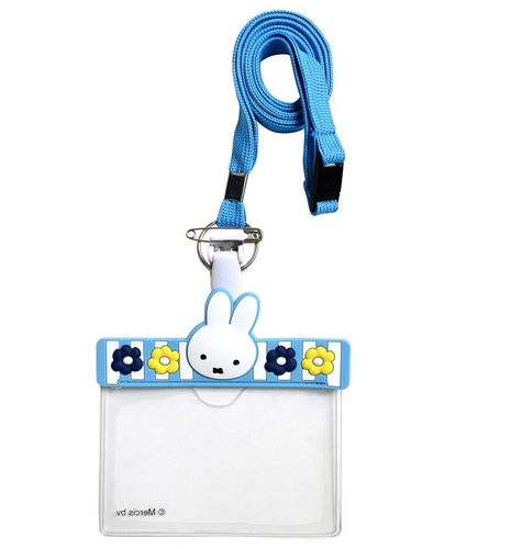 New Japan Miffy Rabbit Lanyard BLUE Name ID Pass Neck Strape Badge Card ...
