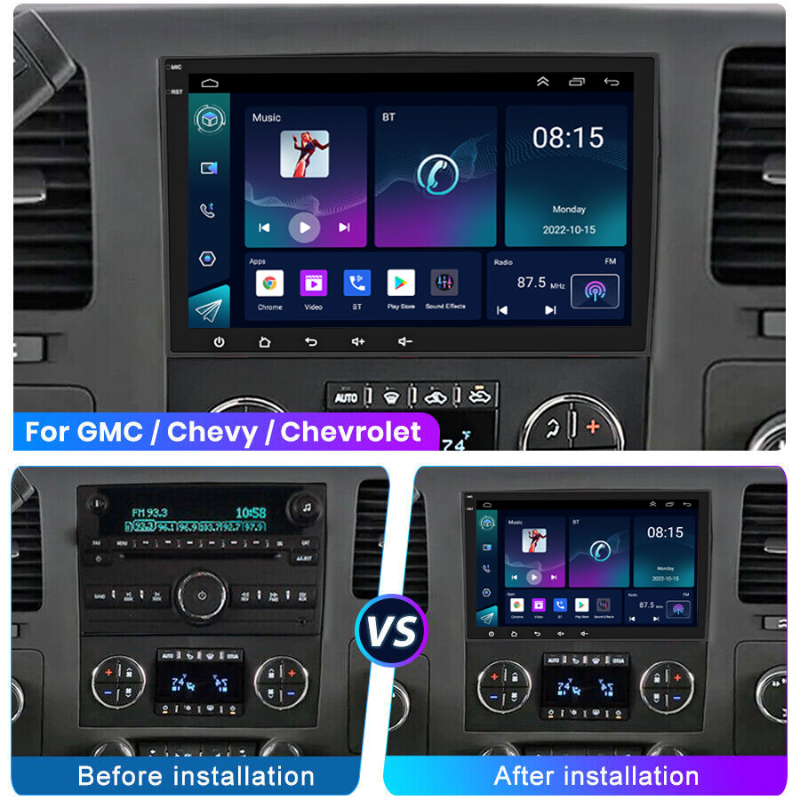 Single 1 Din Car Stereo Bluetooth MP3 In-dash FM/USB/AUX/Type-C Head ...