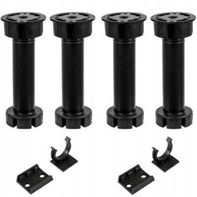 Cabinet Plinth Feet 150 mm Kitchen Legs +2Clip Black Carcase Unit Legs ...