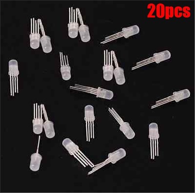 20 Pcs Full Color Led P9823 Chipset Rgb Led F5 5Mm PL9823 Round Inside ...