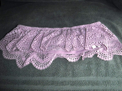 Victorias Secret bralette bra L ruffled lace Mauve strapless bandeau ...