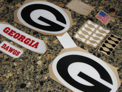 GEORGIA BULLDOGS Football Helmet Decals One (1) Set Full Size 3M 20MIL ...
