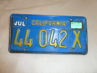 Vintage 1970’s,80s California Blue License Plate # 44 042x Single ...