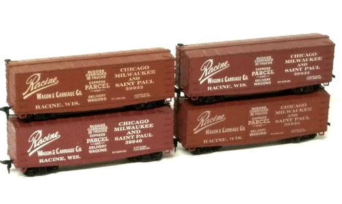 HO Scale: Lot of (4) Vintage Roundhouse "Racine Wagon Works" Old-Time ...