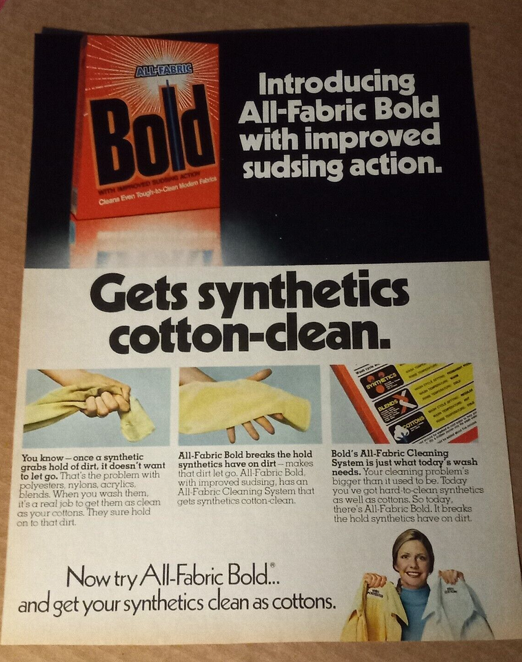1976 vintage advertising - Bold Laundry Soap detergent magazine page ...