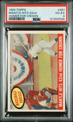 1959 TOPPS HOMER FOR CROWN #461 MANTLE HITS 42ND PSA 4 | eBay