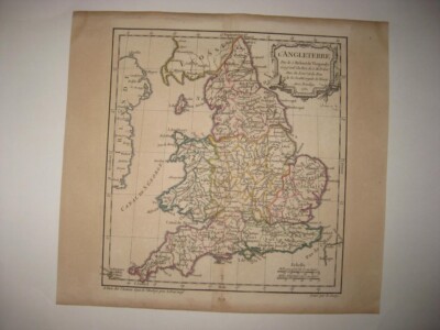Pre-1900 - Roque England Displayed Antique County Map