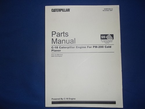 CAT CATERPILLAR C18 ENGINE FOR PM-200 COLD PLANER PARTS BOOK MANUAL P1C ...