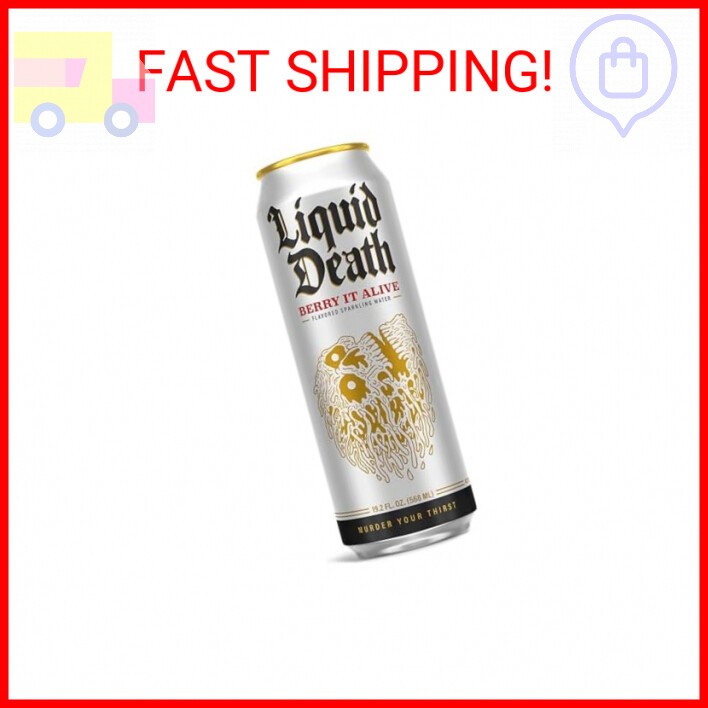 Liquid Death, Berry It Alive Sparkling Water, Berry Flavored Sparkling ...