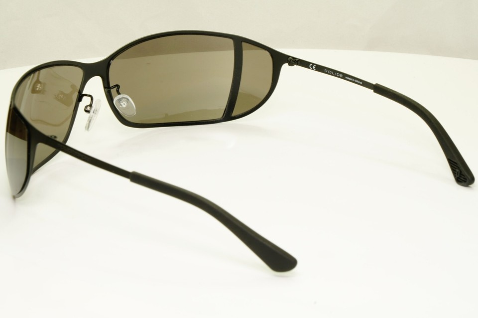 Police Sunglasses Side Window Black Brown Wrap Designer Mens SPL 533G ...