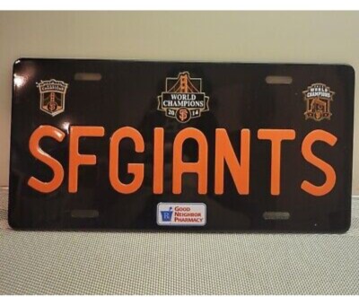 SF Giants 2014 National Championship metal license plate | eBay