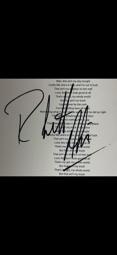 Rhett Atkins “That Ain’t My Truck” Country Singer Autographed Lyric ...