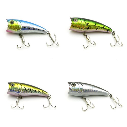 4 PCS Fishing Lures Crankbait Hardbaits Leurres 60mm 7g Popper Swimbait ...