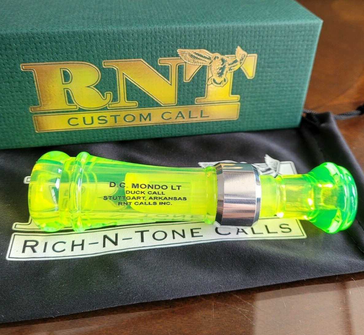 RNT Rich-N-Tone Mondo LT Duck Call Custom Flo Green Acrylic Mallard Hen ...