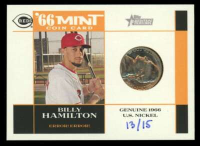 2015 Topps Heritage 66 Mint Coin Relic Nickel #BH Billy Hamilton Reds ...