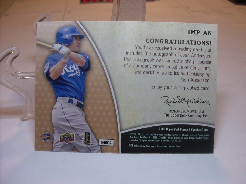 2009 UD Signature Stars Impressions Signatures #IMP-AN - Josh Anderson ...
