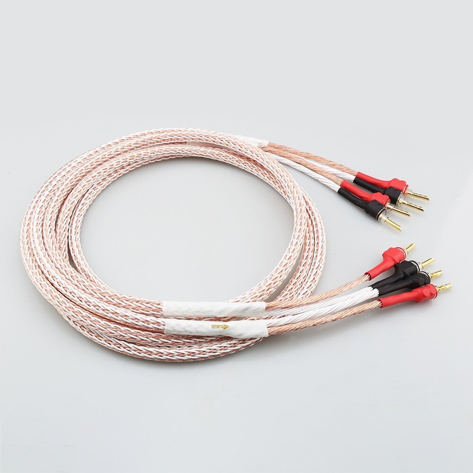 Audiophile HiFi Speaker Cable 12TC 8N OCC Copper 24 Strands With Banana ...