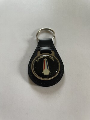 Plymouth Barracuda Keychain Black Leather Key Fob Key Chain | eBay