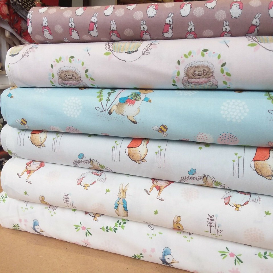 Beatrix Potter Peter Rabbit Fabrics Benjamin Bunny 100% Cotton 30 ...