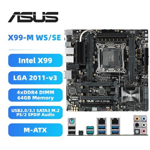 ASUS X99-M WS/SE LGA2011-V3 DDR4 for Intel Xeon/Core i7/X Intel X99 ...