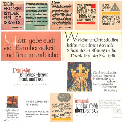 Lot of 14 cards German text Biblical quotes sayings greetings Germany ...