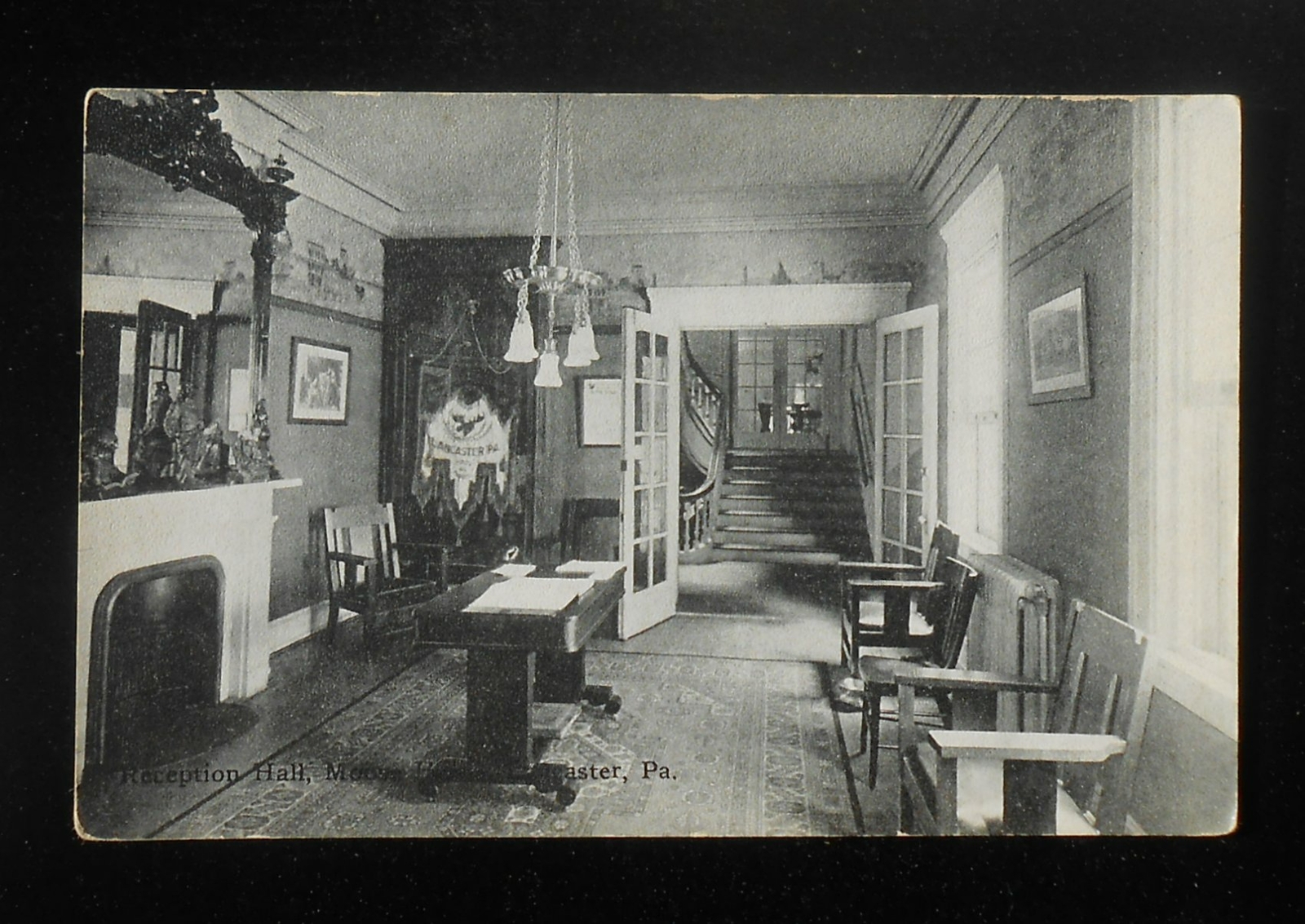1910s Interior Reception Hall Moose Home Lancaster PA Postcard ...