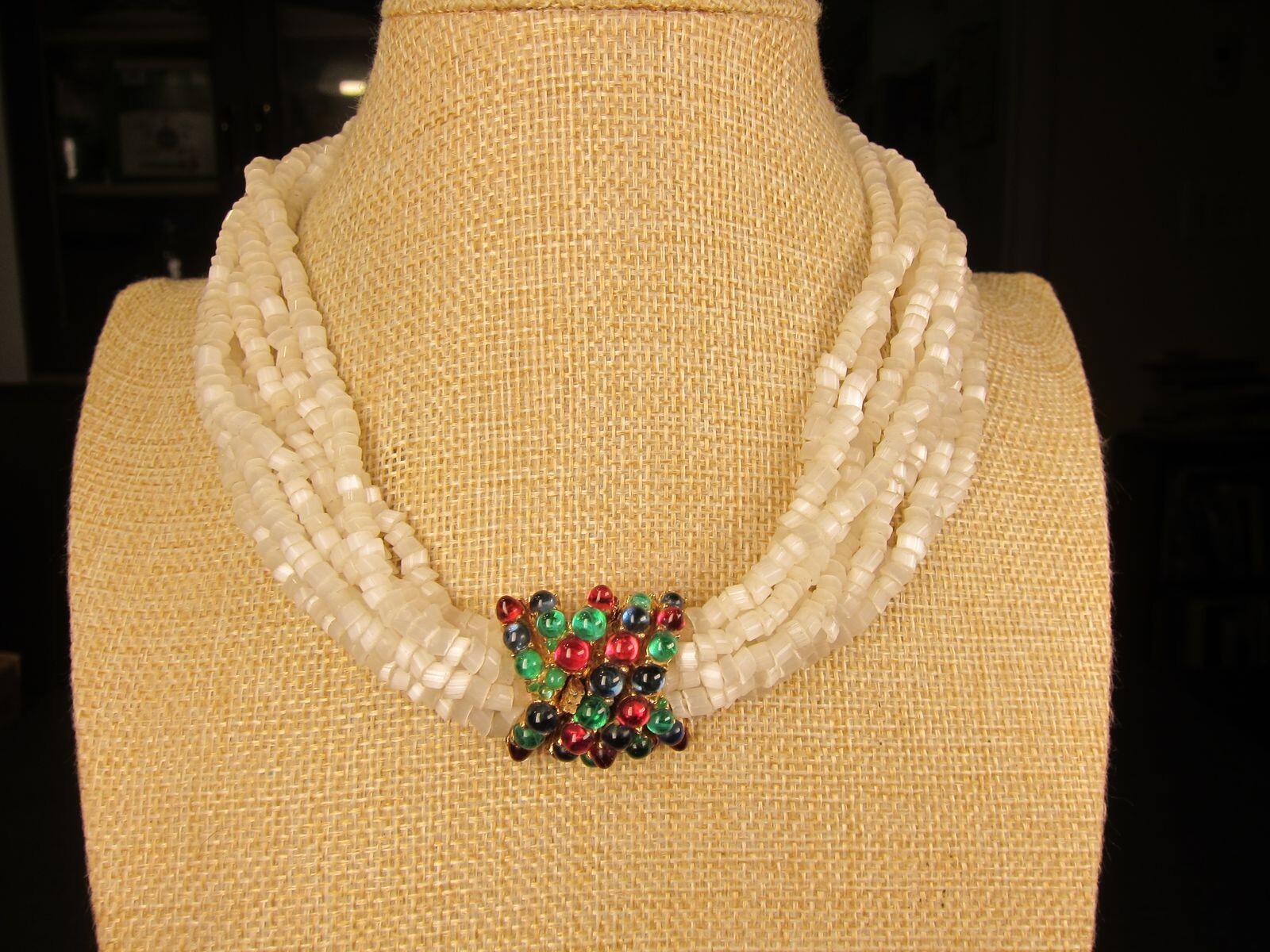 Stunning vintage Ciner Jewels of India beaded necklac… - Gem
