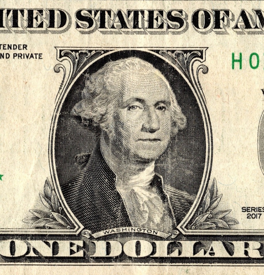 2017 H Star Note Fancy Serial Number One Dollar Bill H01449651* Regular ...