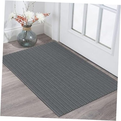 Washable Area Rug 2x3 Ft Small 2' x 3' (Rectangular) Charcoal Grey/Dark ...
