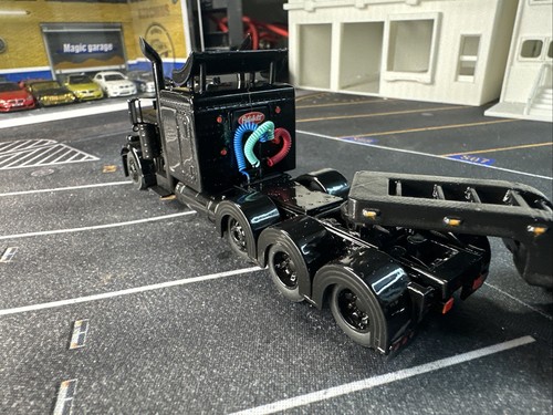 1/64 DCP BLACK OUT PETERBILT 389 TRI-AXLE / Custom Made 15 Axle Trailer ...