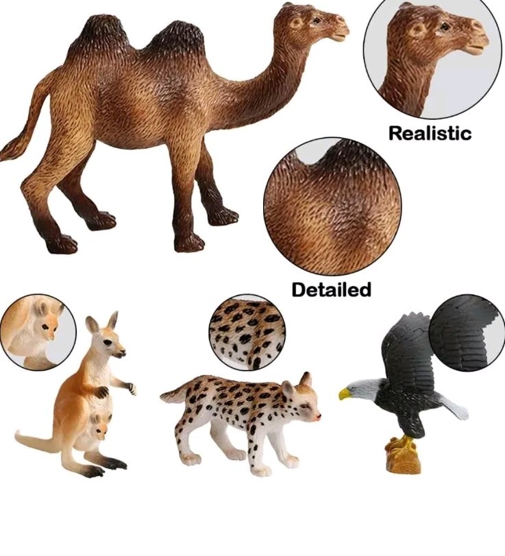 Migration 100 Piece Set of Animal Plastic Figures Playset Includes Wild ...