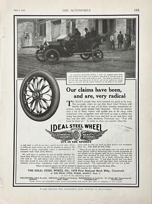 1913 Ad The Ideal Steel Wheel Co Cincinnati OH Will Double The Life Of ...