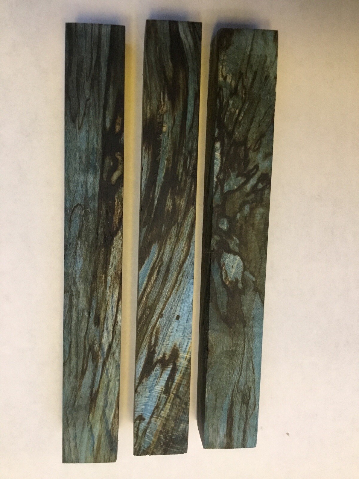 3 Blue Vacuum Stabilized Spalted Hackberry Pen Blanks | eBay
