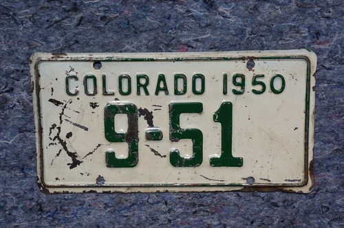 1950 Colorado MOTORCYCLE License Plate | eBay