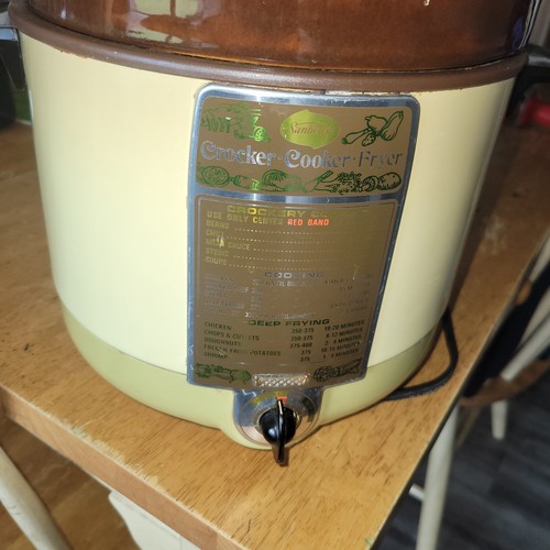 Sunbeam Crocker Pot Slow Cooker Deep Fryer Harvest Gold 9-13 Tested | eBay